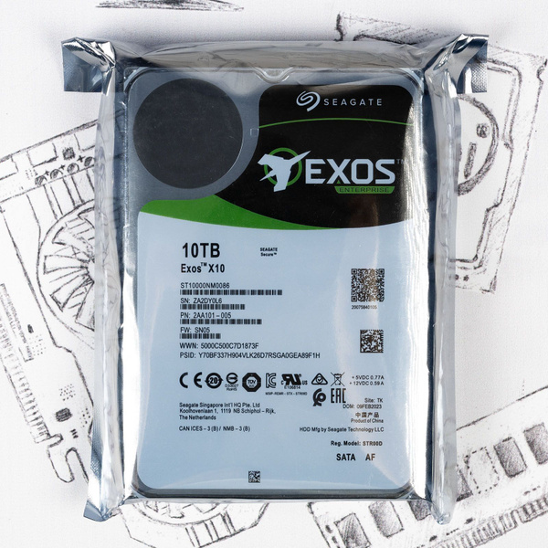 10 ТБ Внутренний жесткий диск Seagate Exos X 10 (ST10000NM0086 ...