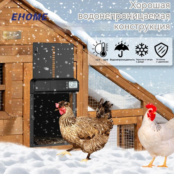 Автоматическая дверь для курятника, с таймером, программируемый ЖК ...