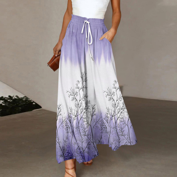 Юбка Женский HXD фиолетовый Политекс, размер 52 Макси прямой купить c доставкой на OZON по ...