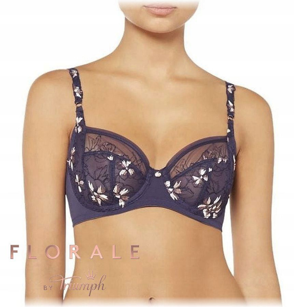 Бюстгальтер Женский TRIUMPH, размер 70D темно-синий Повседневный Крючки Однотонный купить c ...