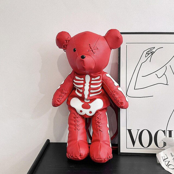 Рюкзак медведь, красный, 65 см, сумка-рюкзак из экокожи "Skeleton Bear ...