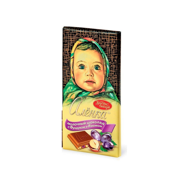 Шоколад Аленка Красный Октябрь молочный фундук изюм, 90г (1 шт ...