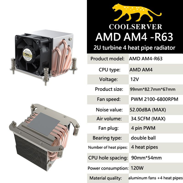 компьютерный вентилятор coolserver r63 2u серверный кулер - купить ...