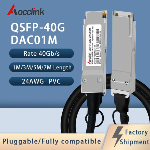 AOCCLINK 40G DAC QSFP+ to QSFP+ 1M Кабель для стекирования SFP Медный ...