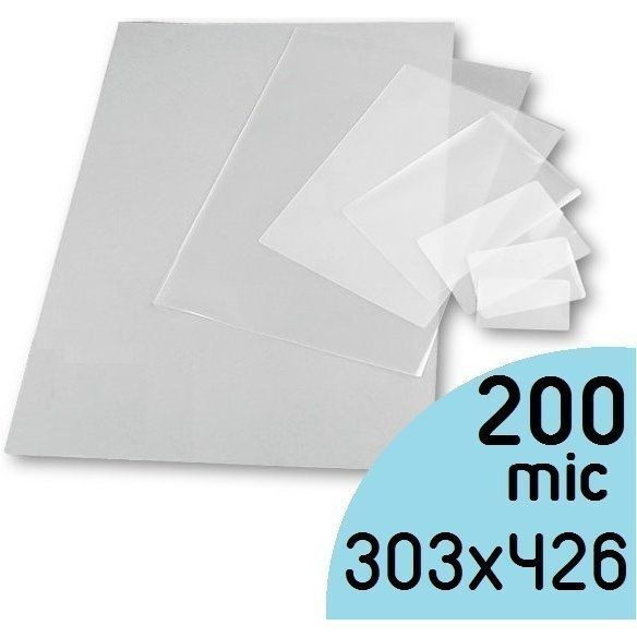Плёнка для ламинирования пакетная A3, 303 x 426 мм x 200 mic (Yu), 50шт ...