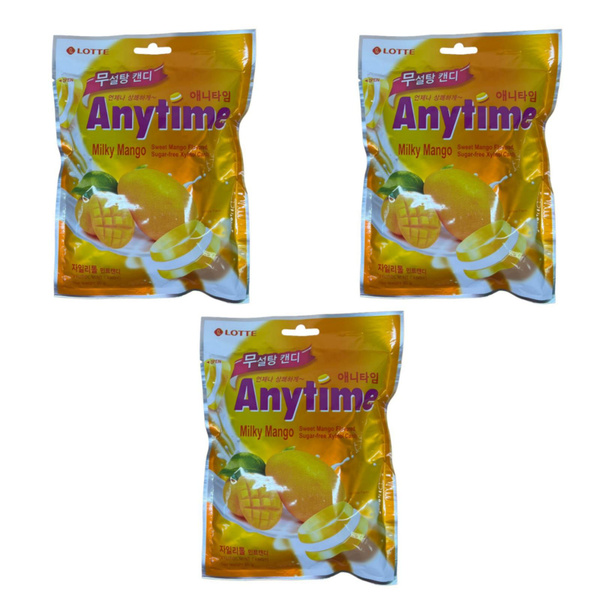 Леденцы Lotte Anytime Milky Mango без сахара 74 г, 3 шт - купить с ...