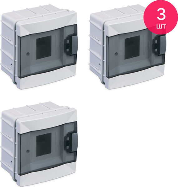 Бокс распределительный Makel / Макел ЩРВ-П-04 ЩРВП с прозрачной крышкой, пластиковый белый 4 ...