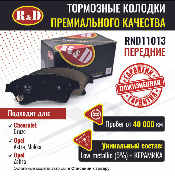 Колодки тормозные R&D RND11013 Передние - купить по низким ценам в ...
