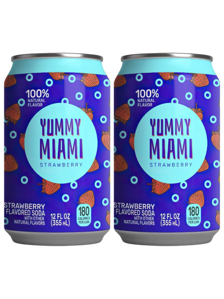 Газированный напиток Yummy Miami Strawberry Клубника 355мл х 2шт ...