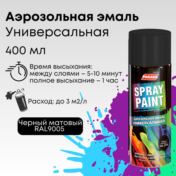Аэрозольная краска Parade 789Paint987 Быстросохнущая, Гладкая ...