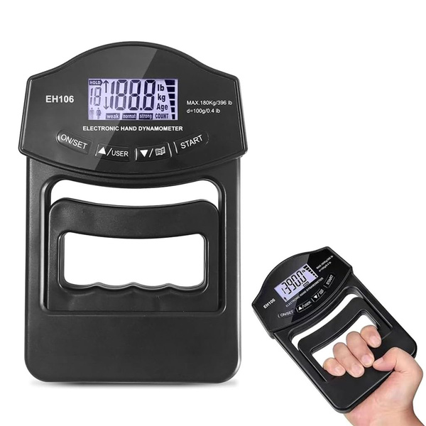 Цифровой динамометр для рук 180 кг LED Backlit Hand Force Meter ...