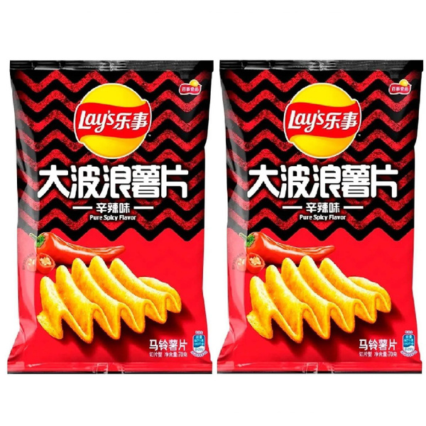 Чипсы Lay's Wavy Pure Spicy Острый перец 2 уп по 70г - купить с ...