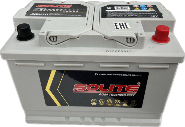 Аккумулятор автомобильный Solite AGM70 купить по выгодной цене в интернет-магазине OZON (1250779550)