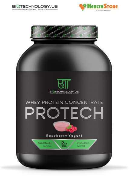 Biotechnology.US Whey Protein Concentrate PROTECH 0,9кг (малиновый йогурт) сывороточный протеин ...
