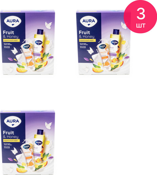 Косметический набор Aura / Аура Fruit and honey подарочный, гель для ...