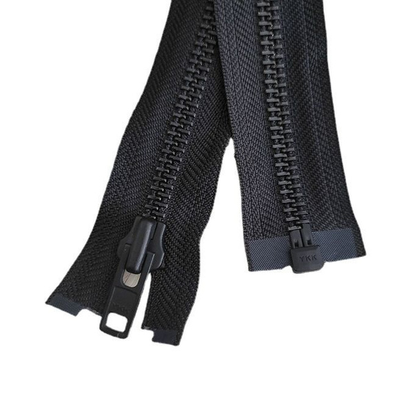 Застежка-молния разъемная, черная, металл. YKK. Тип 8. Длина 65 см. 1 бегунок. - купить с ...