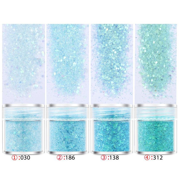 (1 набор из 4 бутылочек) DIY Nail Art Drip Mould Mixed Glitter Fill ...