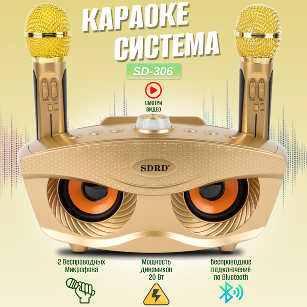 Караоке система беспроводная SD-306 Золотой - купить с доставкой по ...