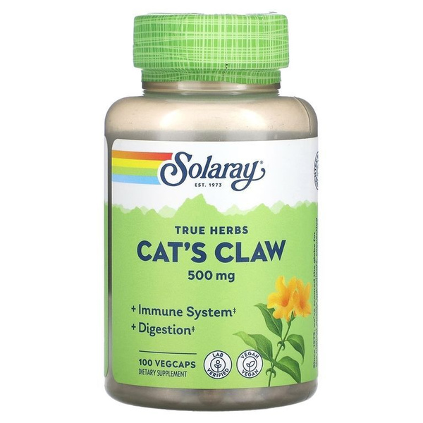 Cats Claw Solaray, кошачий коготь Соларай, 500 мг, 100 капсул - купить ...