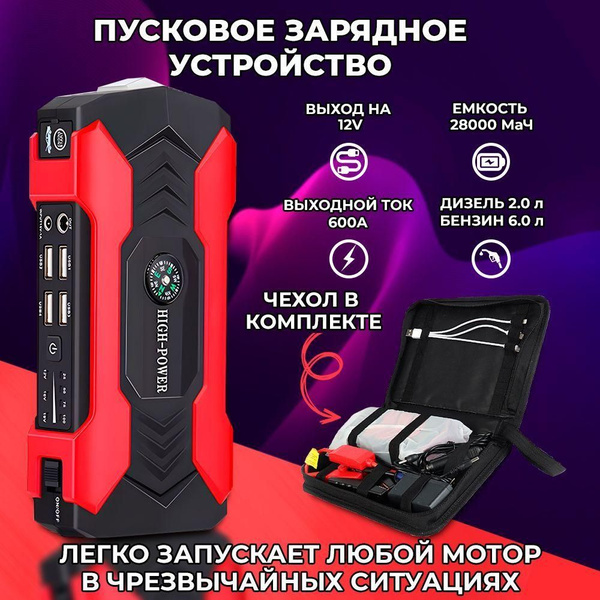 Пуско зарядное устройство БУСТЕР с функцией POWERBANK (28000 мАч) для ...