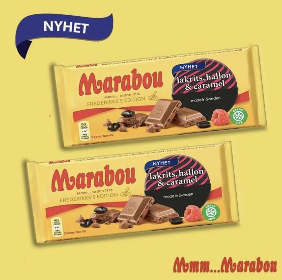 Шоколад молочный Marabou с малиной, лакрицей и карамелью, 2шт по 185г ...