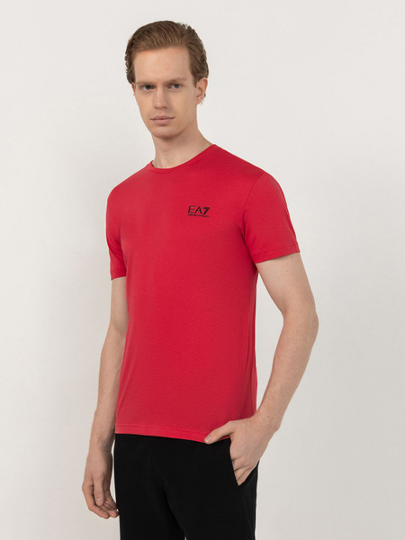 Футболка EA7, размер 52, 54, цвет бордовый, темно-розовый, 100% хлопок - купить по выгодной цене ...