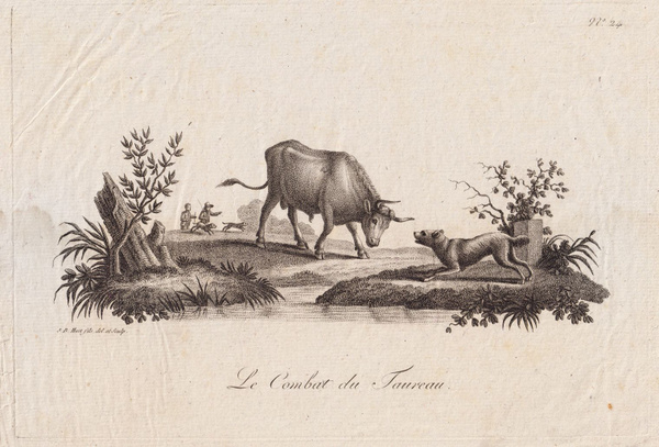 1790-1800-е гг. Бой с быком, гравюра Жан-Батиста Юэ - купить по выгодной цене в интернет ...