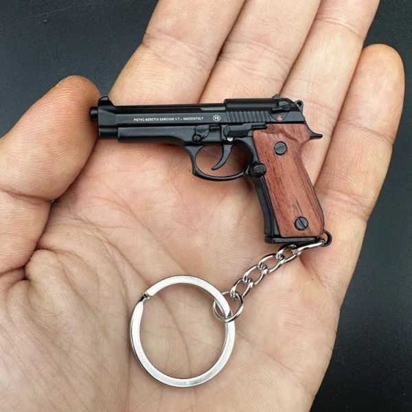 Мини-брелок для модели пистолета Beretta 92F в масштабе 1:4 с рукояткой ...