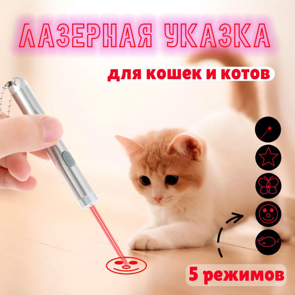 Лазерная указка для кошек и собак игрушка лазер, дразнилка, фонарик с ...