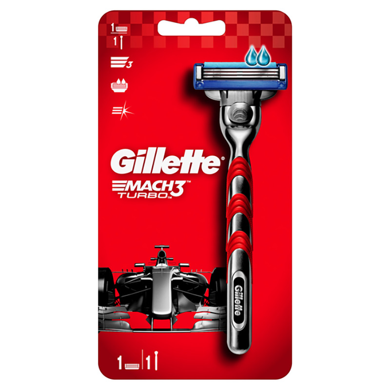 Бритва для бритья Gillette Mach3 Turbo + 1 сменная кассета Джилет с ...