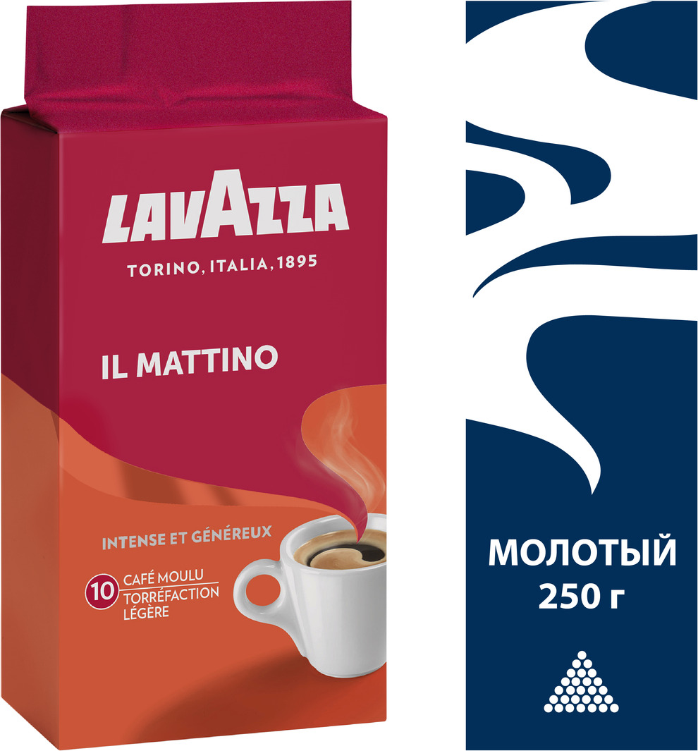 Характеристики Кофе молотый Lavazza IL Mattino, 250 г, подробное ...
