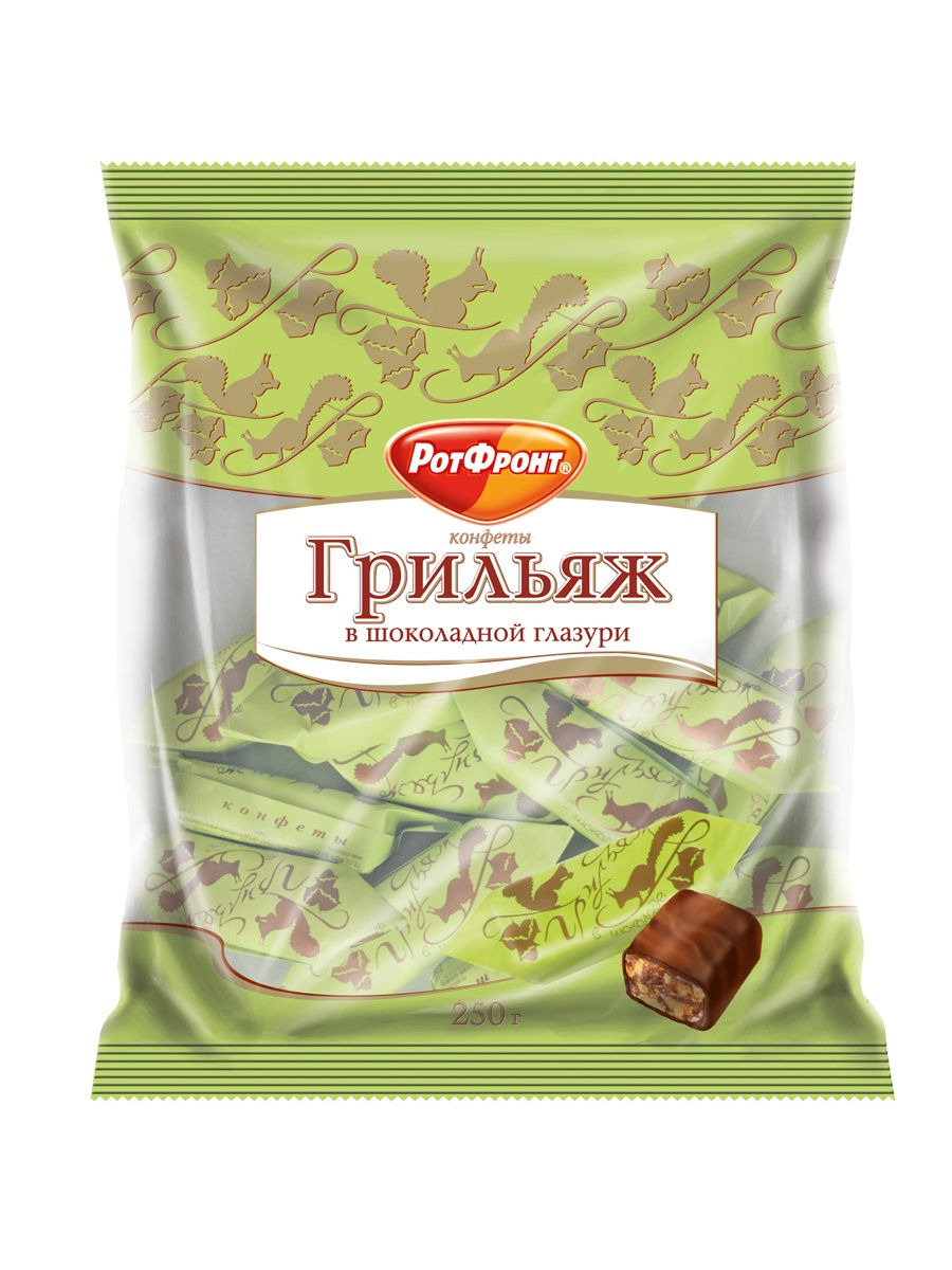 Конфеты Рот Фронт Грильяж в шоколаде 200 г, 6 штук - купить с доставкой ...