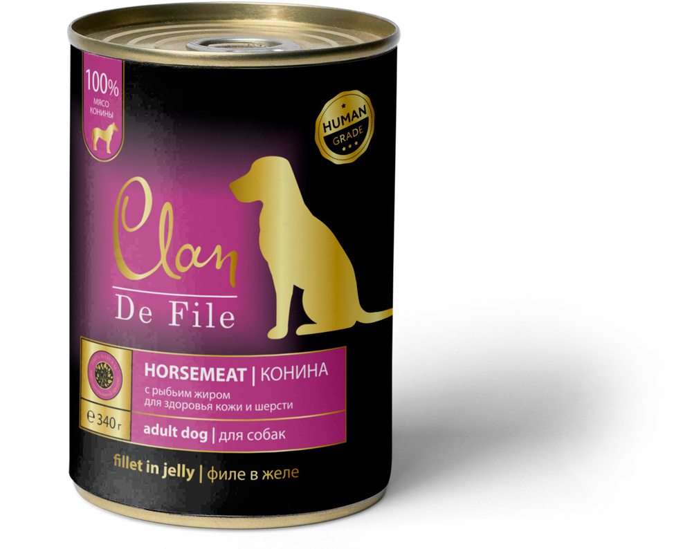 CLAN De File консервы для собак 340г Конина - купить с доставкой по ...