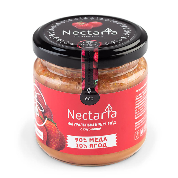 Крем-мед 100% натуральный Nectaria "Клубника" 230 гр - купить с ...