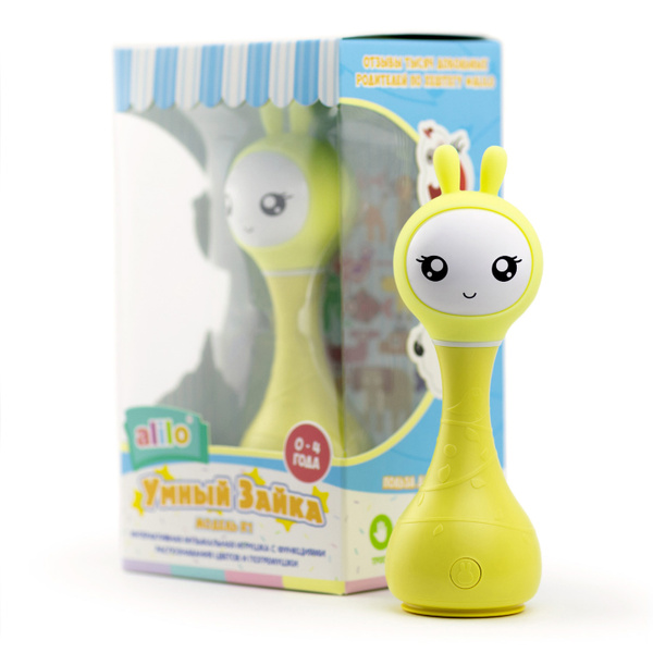 Интерактивная обучающая музыкальная игрушка-погремушка Умный зайка alilo R1 c распознаванием ...