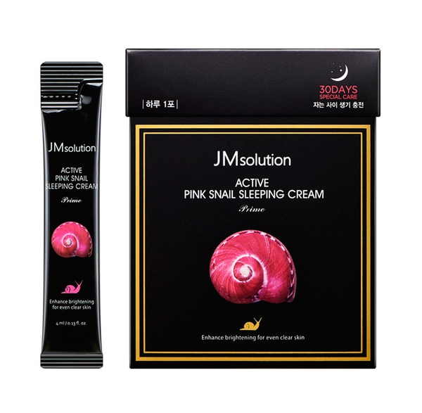 JMsolution Обновляющая ночная крем-маска с муцином розовой улитки Active Pink Snail Sleeping ...