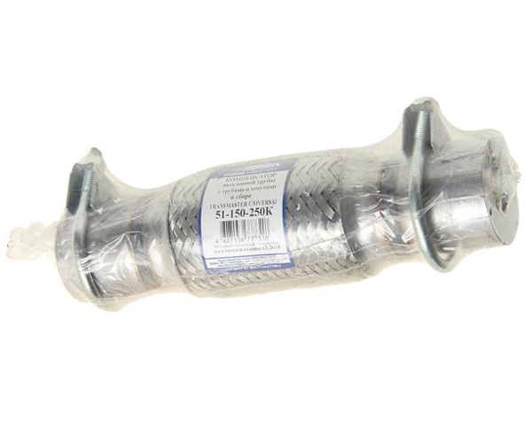 Гофра глушителя 51x150х250 с трубами в 3-ой оплетке interlock c ...