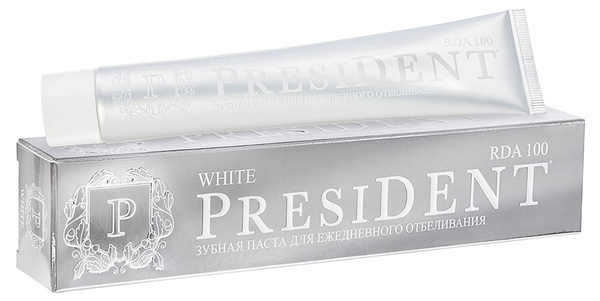 Зубная паста President White для ежедневного отбеливания, 75 мл купить ...
