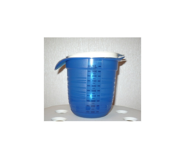 Емкость мерная Tupperware, 1000 мл, Пищевой полимер, белый, синий купить c доставкой на OZON по ...