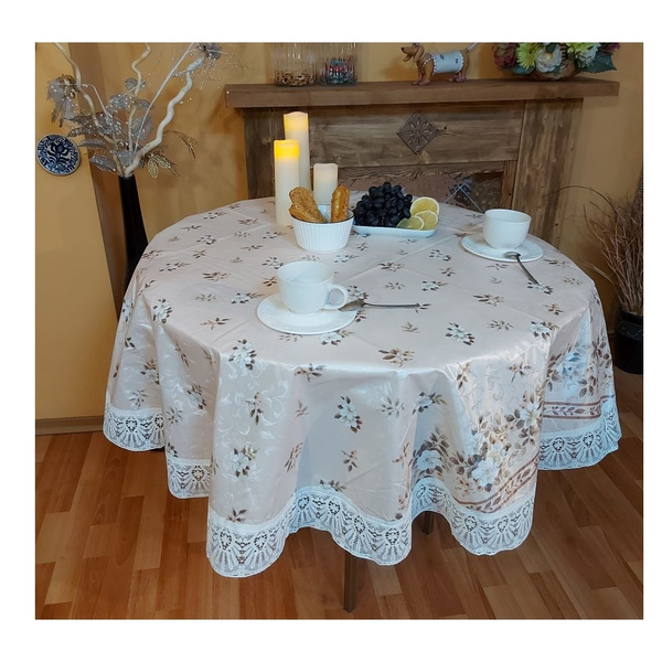 Скатерть круглая Meiwa FPLUS-171 152 cm WH/BE - купить в интернет ...