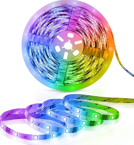 Умная музыкальная лента для Алисы 5м RGB + WIFI контроллер + пульт ...