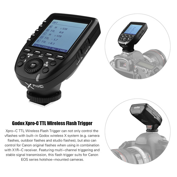 Godox Xpro-C E-TTL II передатчик триггера вспышки 2.4G Wireless X ...