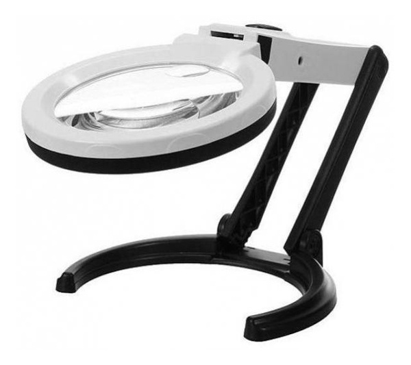 Лупа Kromatech MG3B-1B настольная 2/8x, 90/25 мм, складная, с подсветкой (10 LED) - купить с ...