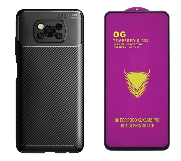 Комплект для Xiaomi Poco X3 NFC / Poco X3 Pro - Чехол черный TPU с ...