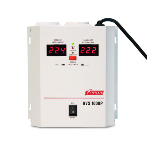 Стабилизатор напряжения Powerman AVS P на 1000 ВА с расширенным диапазоном для котла и дома ...