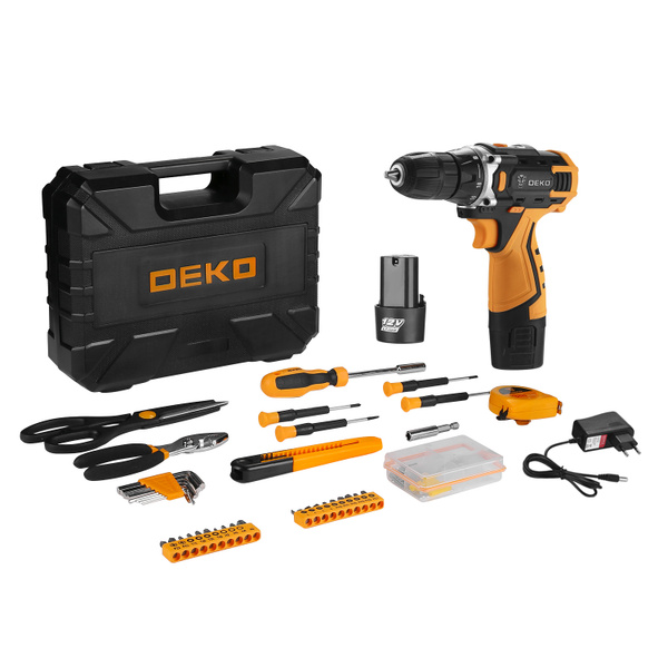 Дрель-шуруповерт DEKO Banger 12v 2 batteries 93 tools, От аккумулятора ...