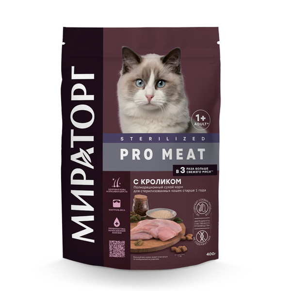 Полнорационный сухой корм Мираторг Winner PRO MEAT с кроликом для ...