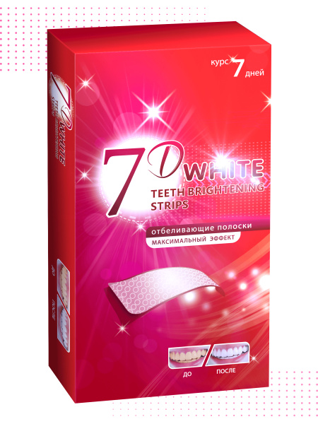 Отбеливающие полоски для чувствительных зубов "7D White" Отбеливание ...