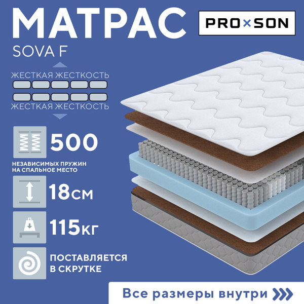 Матрас PROSON Сова F серия OnLine_200, Независимые пружины, 140 - купить по выгодной цене в ...