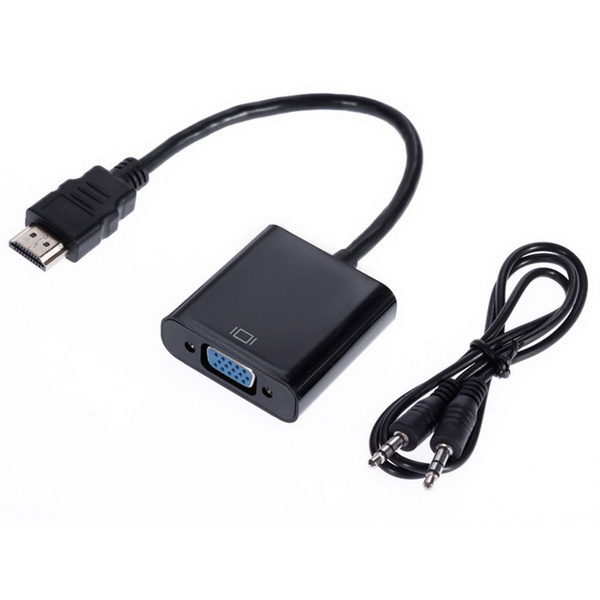 Адаптер - переходник HDMI - VGA - jack 3.5mm (AUX), черный - купить с ...